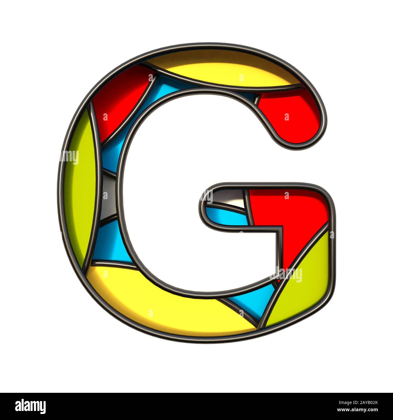 Multi color layers font Letter G 3D Stock Photo - Alamy