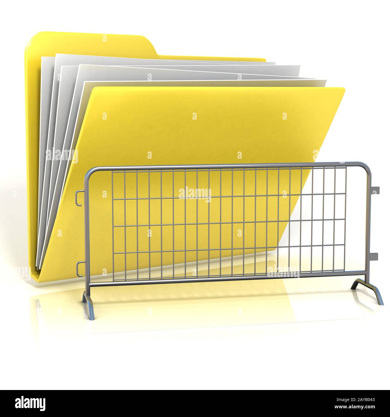 Steel barricade folder icon. 3D Stock Photo - Alamy