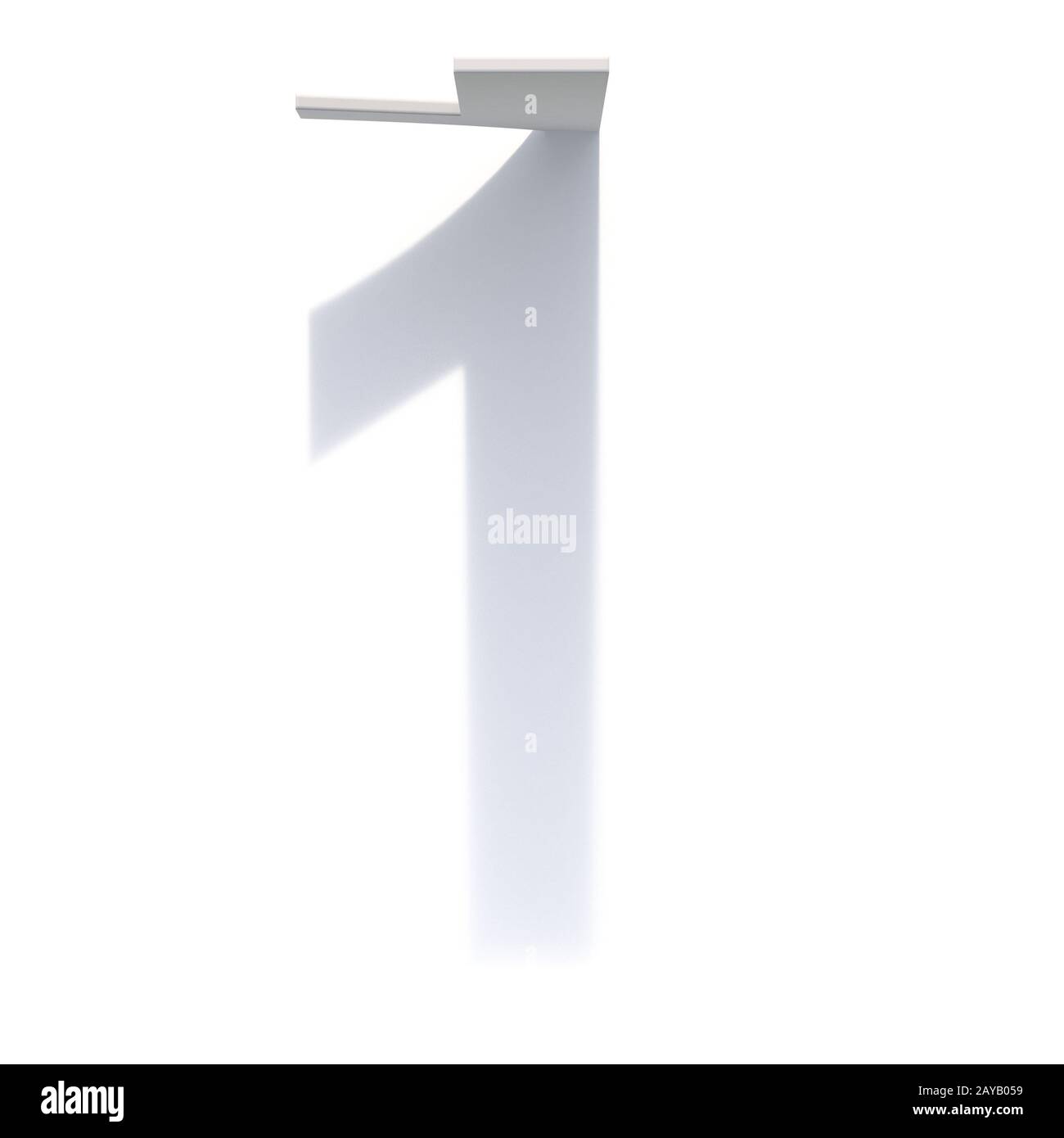 Vertical drop shadow number 1 ONE 3D Stock Photo - Alamy