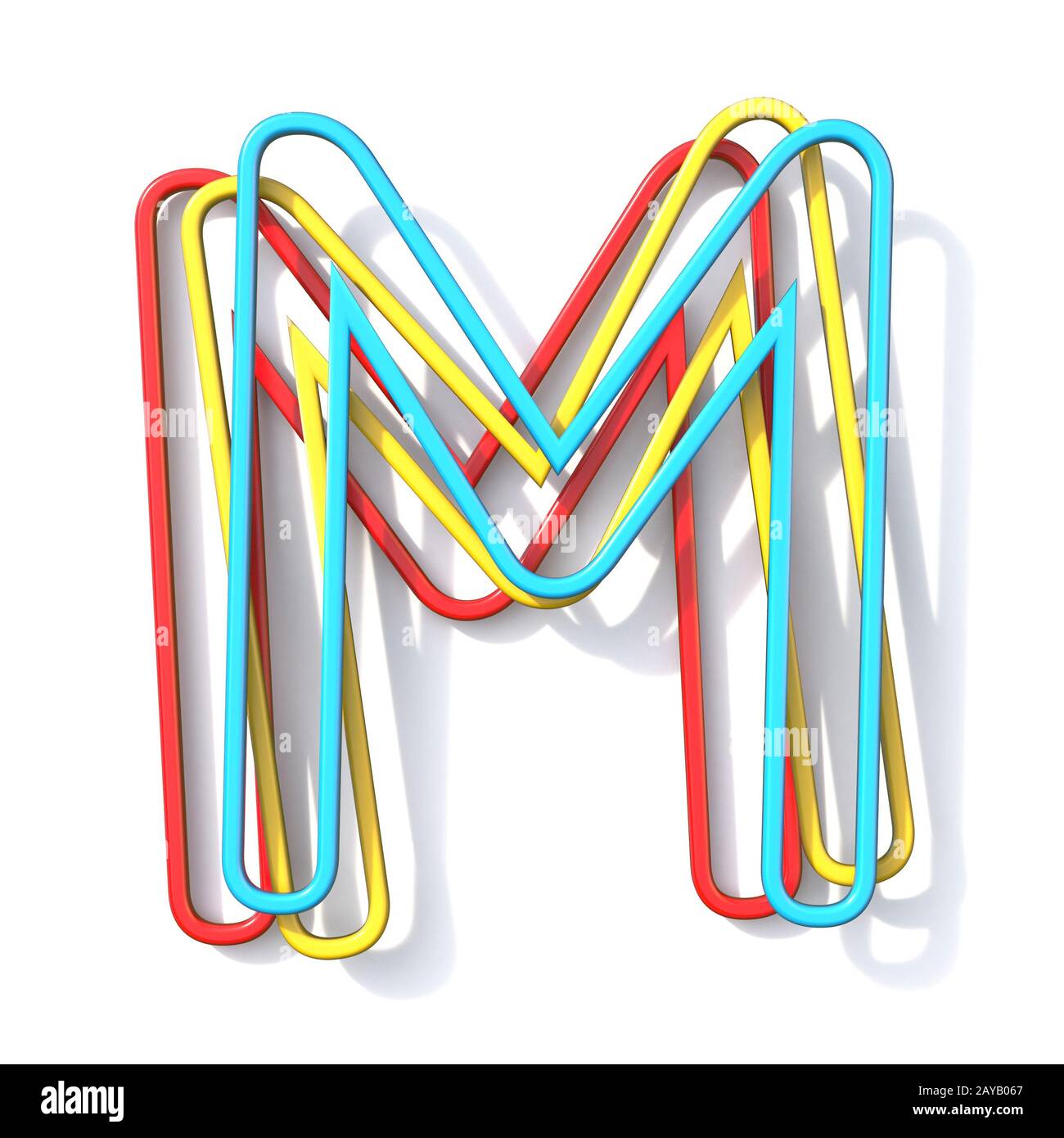Three basic color wire font Letter M 3D Stock Photo - Alamy