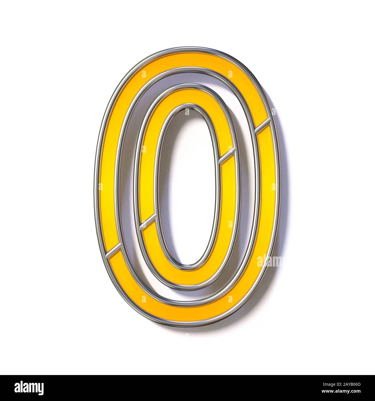 Orange metal wire font Number 0 ZERO 3D Stock Photo - Alamy