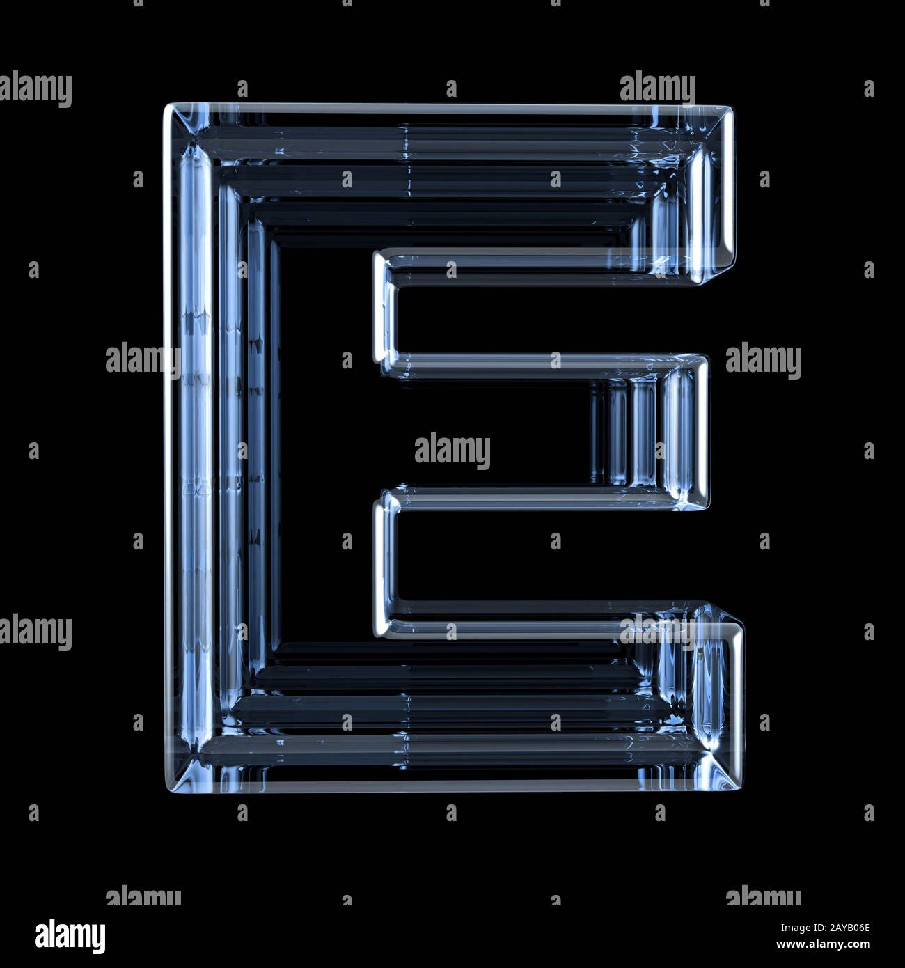 Transparent x-ray letter E. 3D Stock Photo - Alamy
