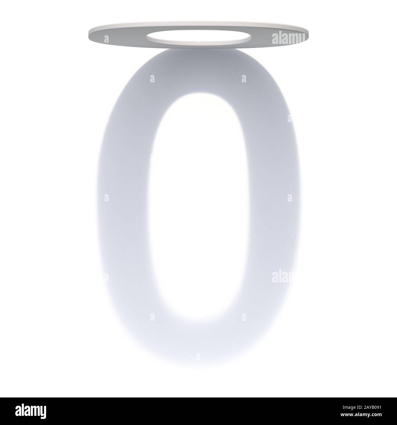 Vertical drop shadow number 0 ZERO 3D Stock Photo - Alamy