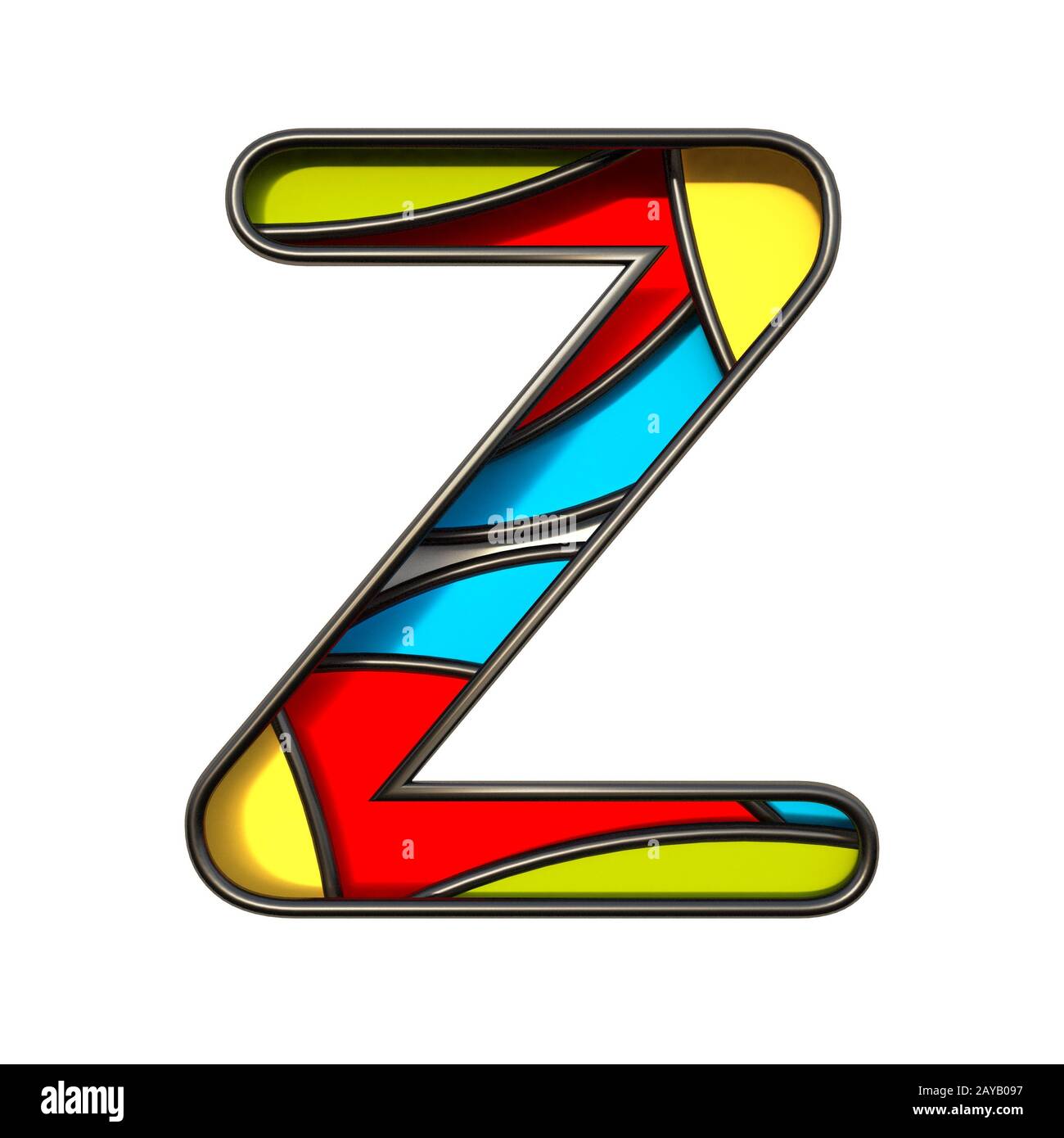 Multi color layers font Letter Z 3D Stock Photo - Alamy
