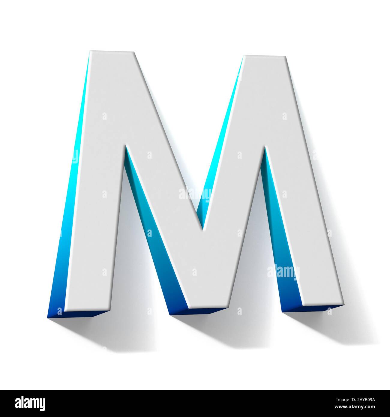 Blue gradient Letter M 3D Stock Photo - Alamy