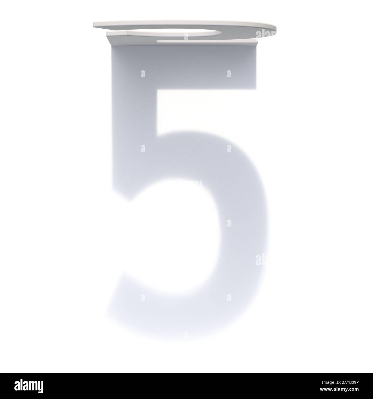 Vertical drop shadow number 5 FIVE 3D Stock Photo - Alamy