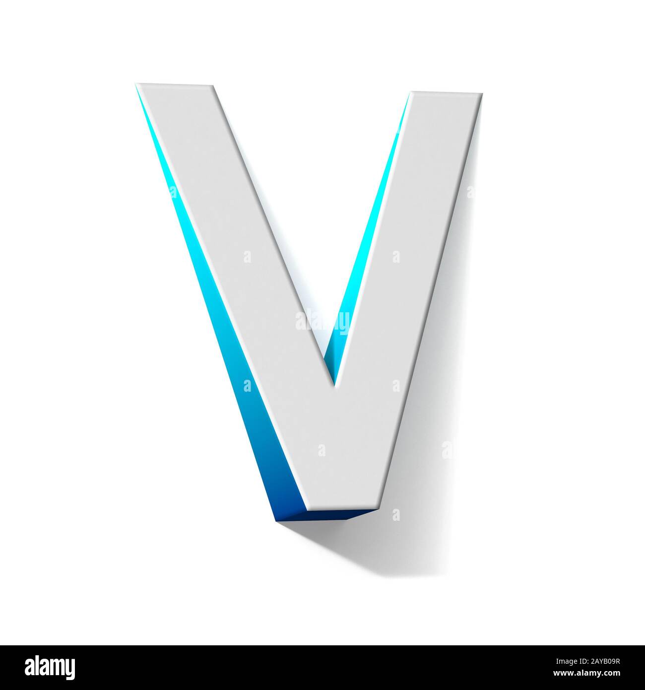 Blue gradient Letter V 3D Stock Photo - Alamy