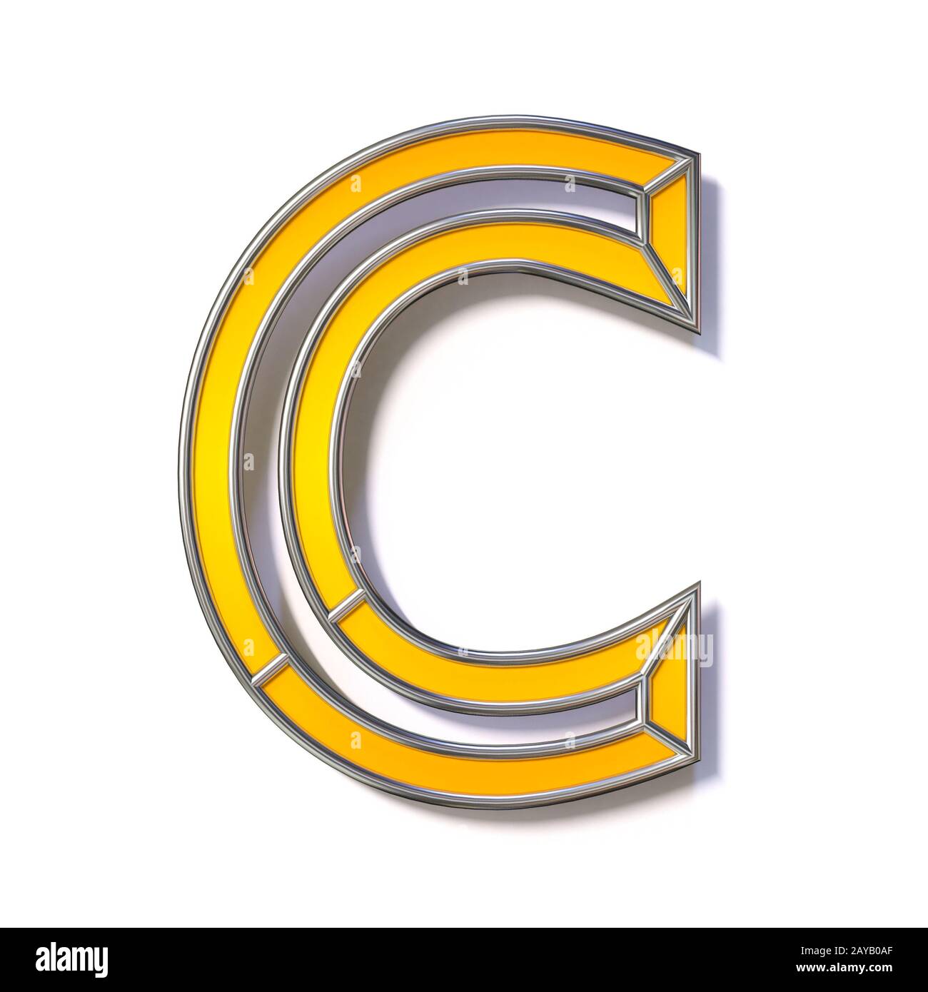 Orange metal wire font Letter C 3D Stock Photo - Alamy