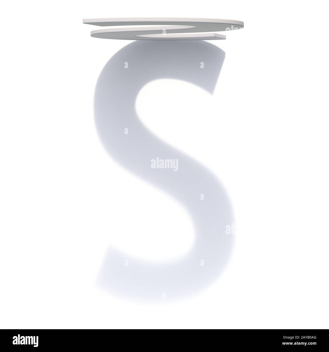 Vertical drop shadow font Letter S 3D Stock Photo - Alamy
