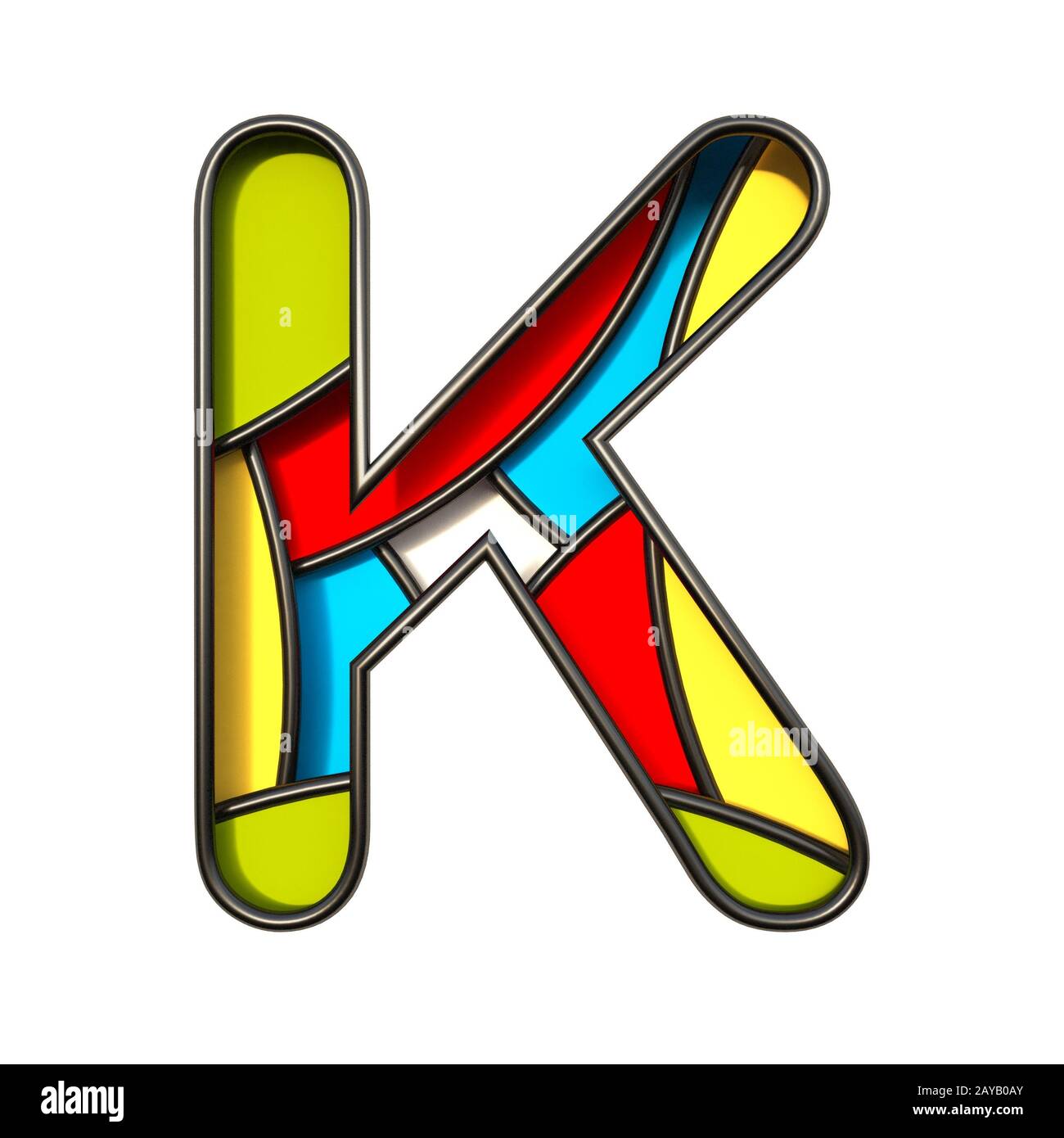 Multi color layers font Letter K 3D Stock Photo - Alamy