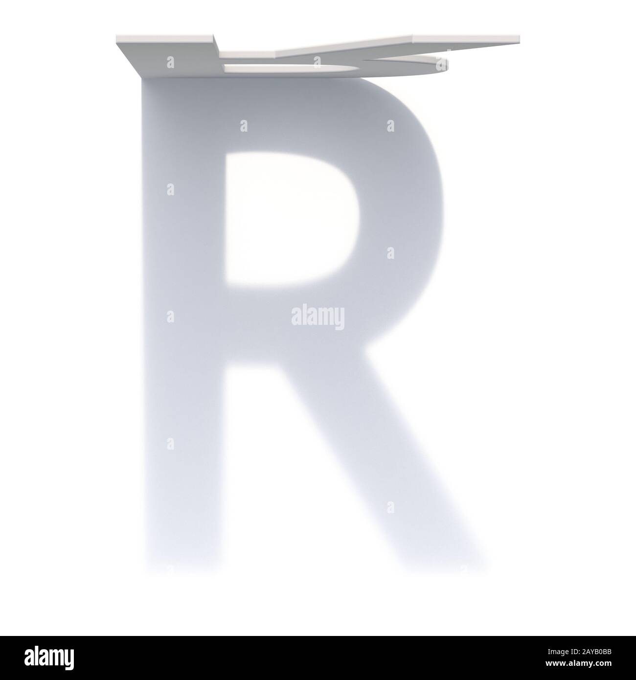 Vertical drop shadow font Letter R 3D Stock Photo - Alamy