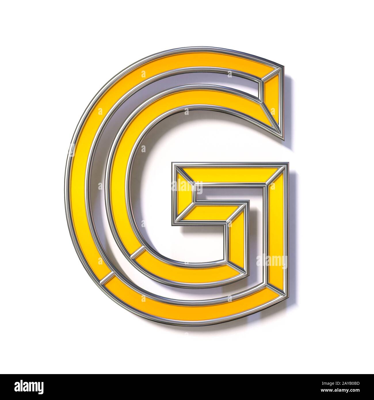 Orange metal wire font Letter G 3D Stock Photo - Alamy