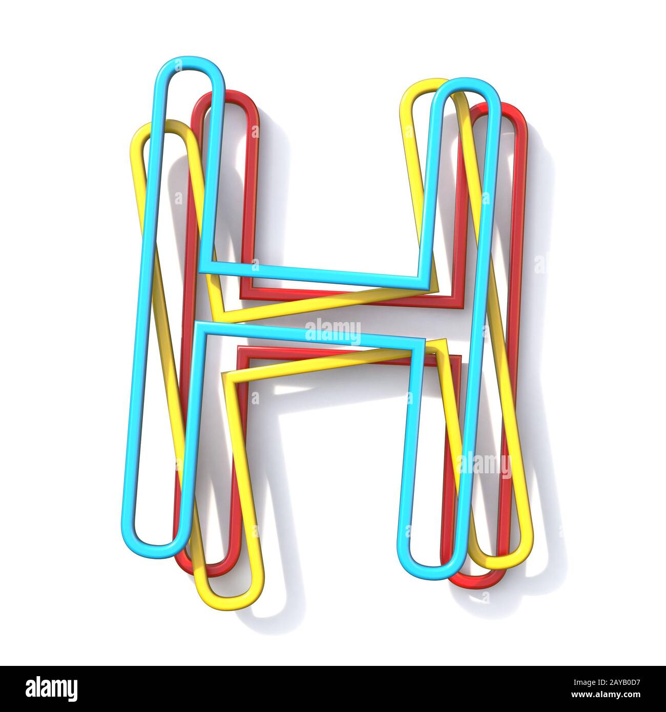 Three basic color wire font Letter H 3D Stock Photo - Alamy