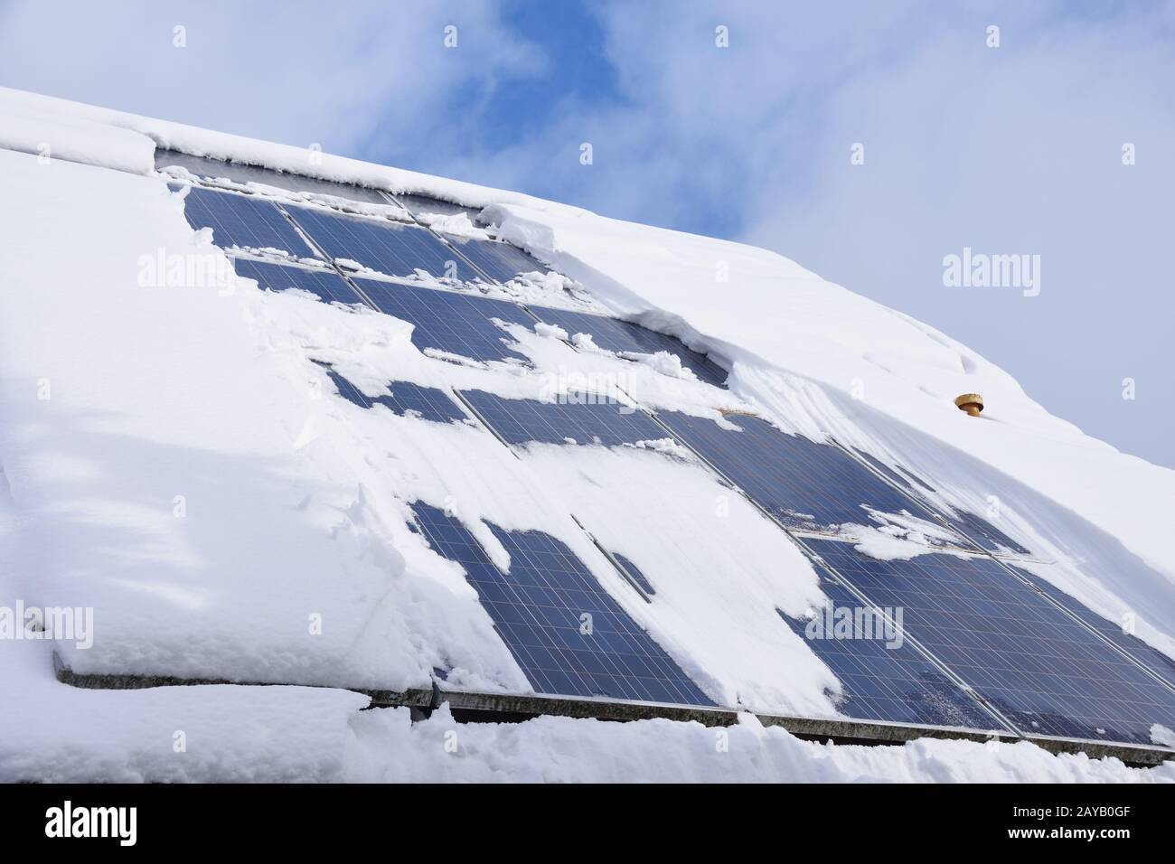 Solar system in winter with snow Stock Photo - Alamy