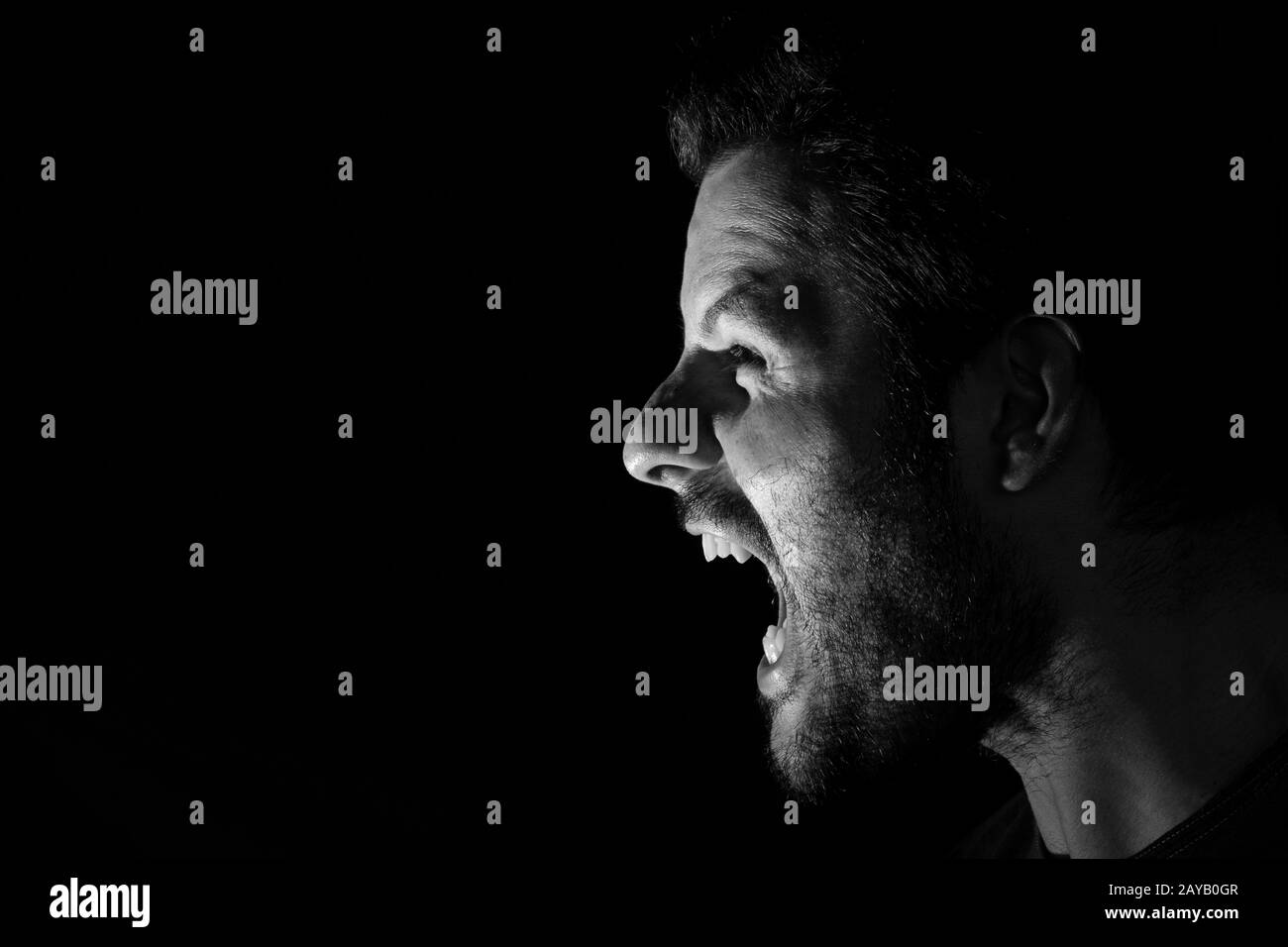 Angry man face black hi-res stock photography and images - Alamy