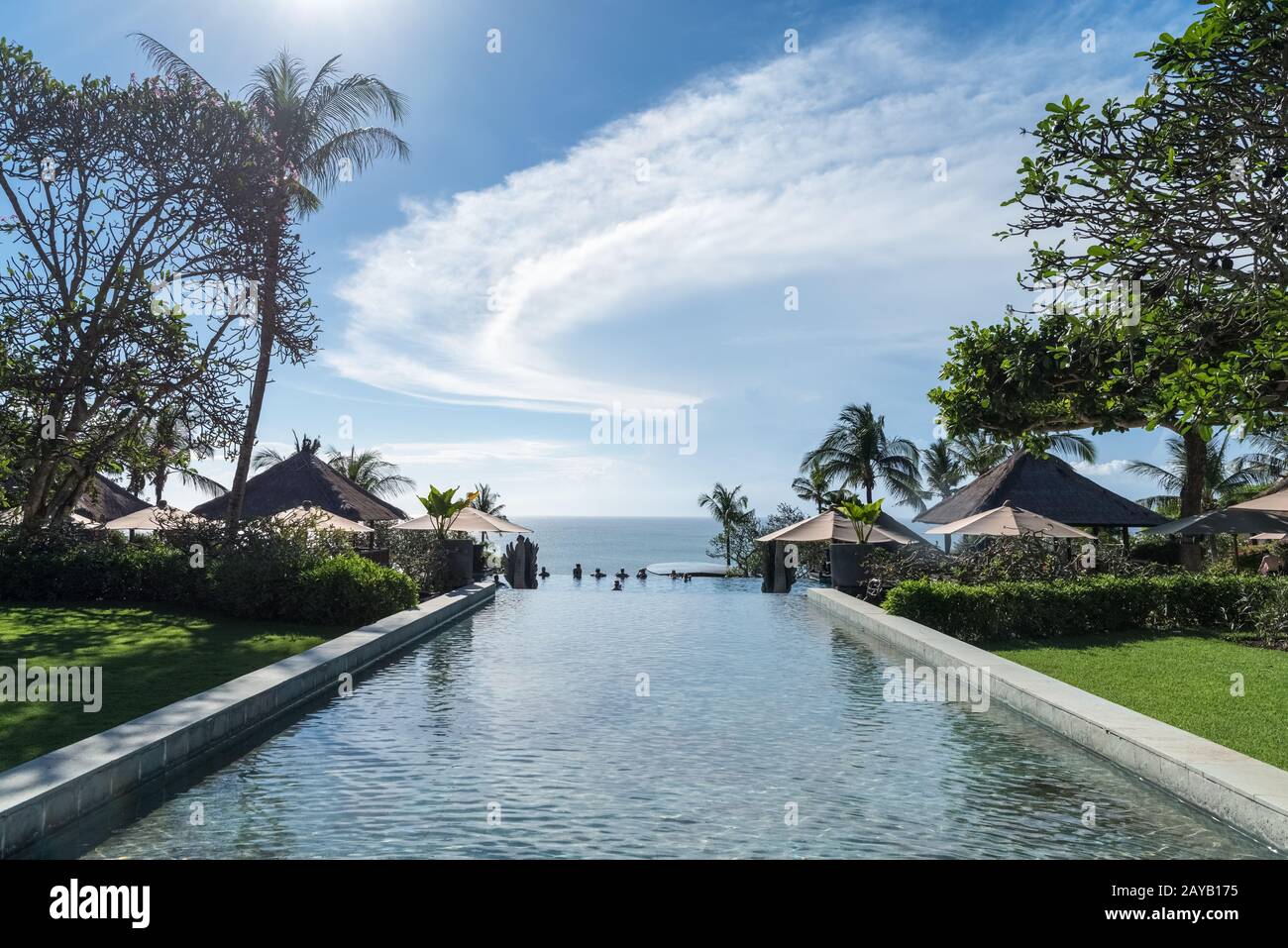 pool and blue sky in bali Stock Photo - Alamy