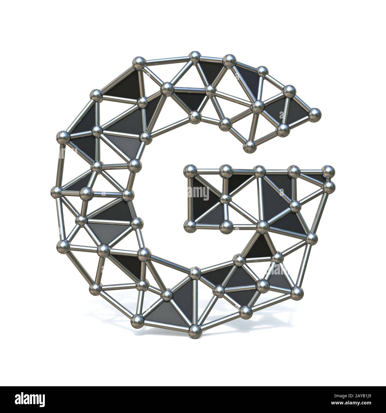 Wire low poly black metal Font Letter G 3D Stock Photo - Alamy
