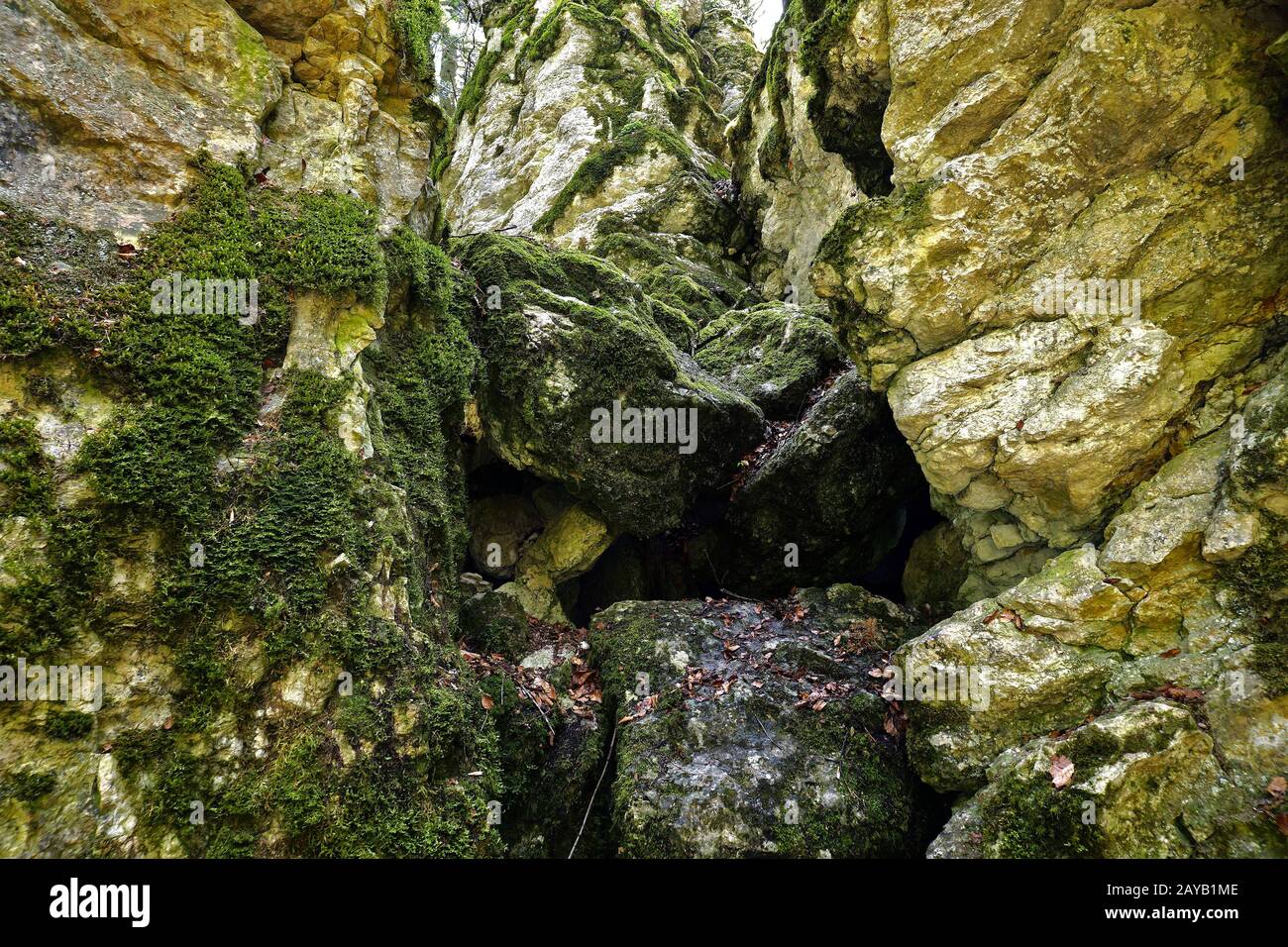 hiking trail on the swabian alps between rocks Stock Photo - Alamy