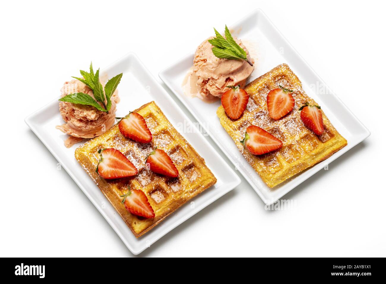 Waffle sweet homemade belgian Cut Out Stock Images & Pictures - Alamy