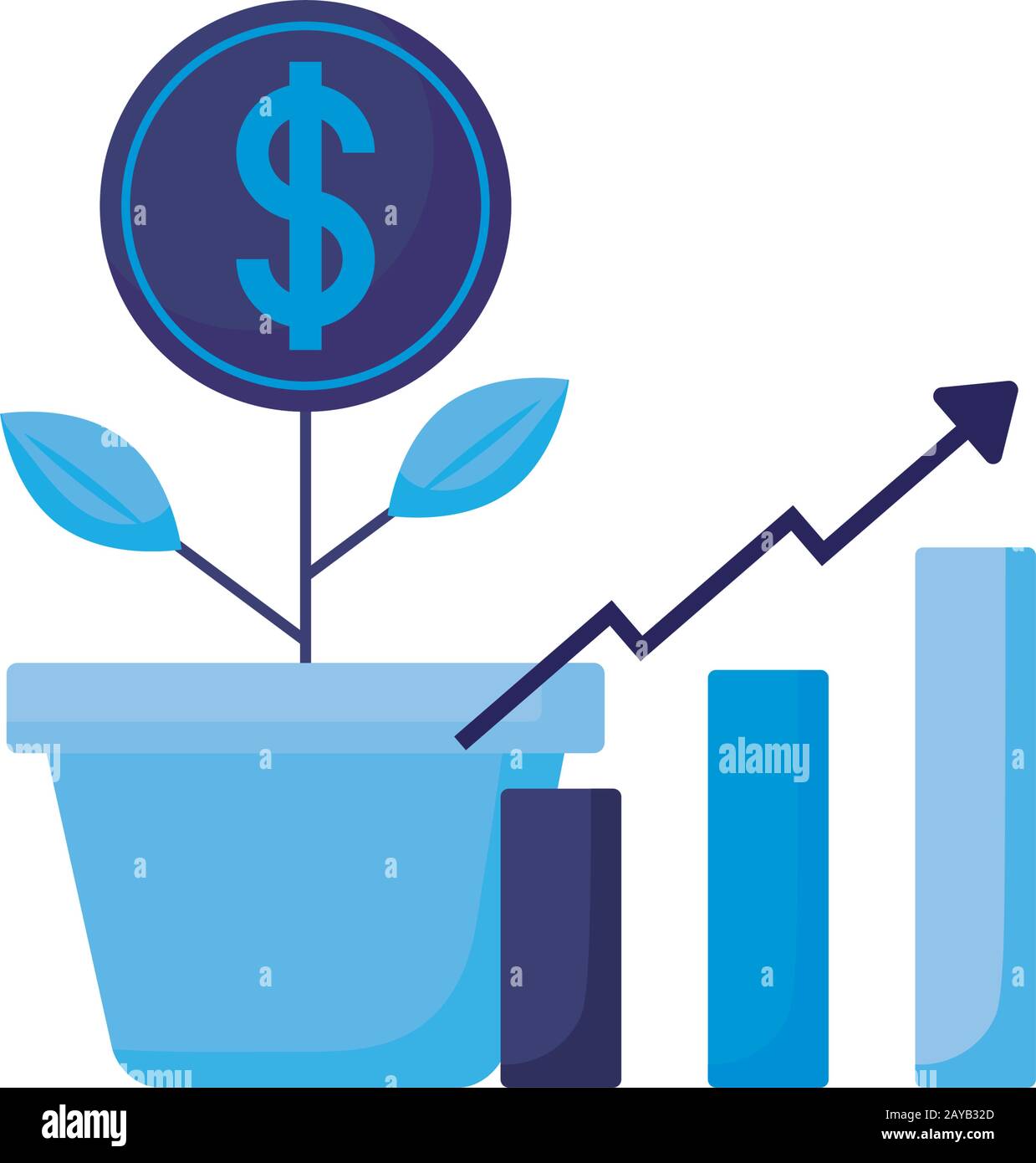 Dollar coin flower and infographic of money financial item banking ...