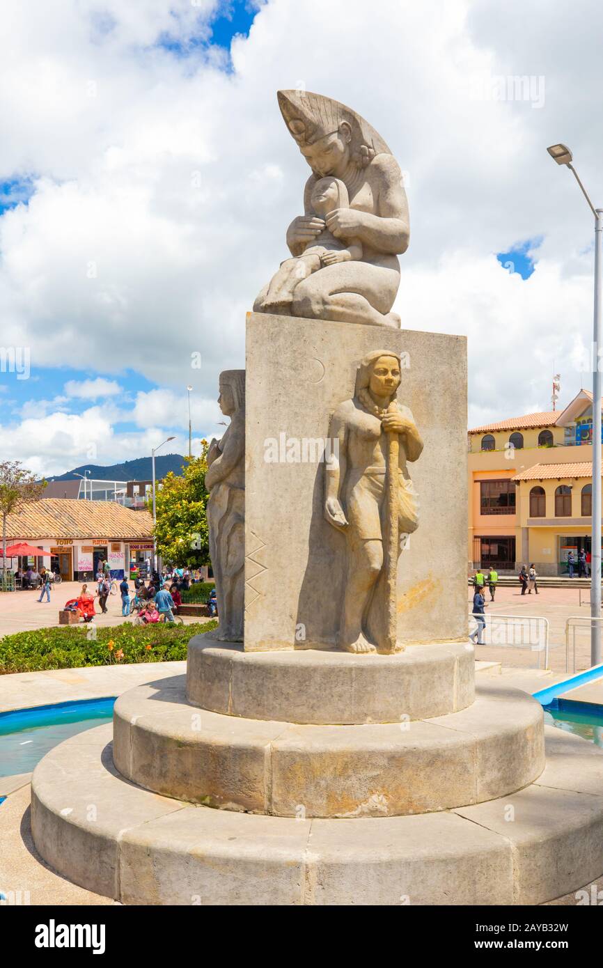 Colombia Chia goddess of the city monument Stock Photo - Alamy
