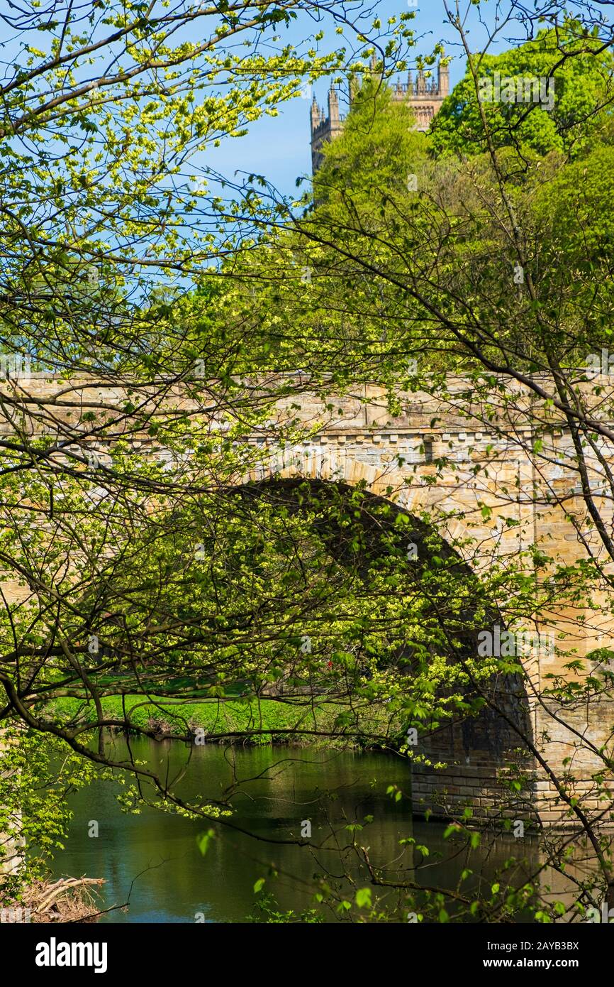 Prebends Bridge, one of three stone-arch bridges crossing River Wear in ...