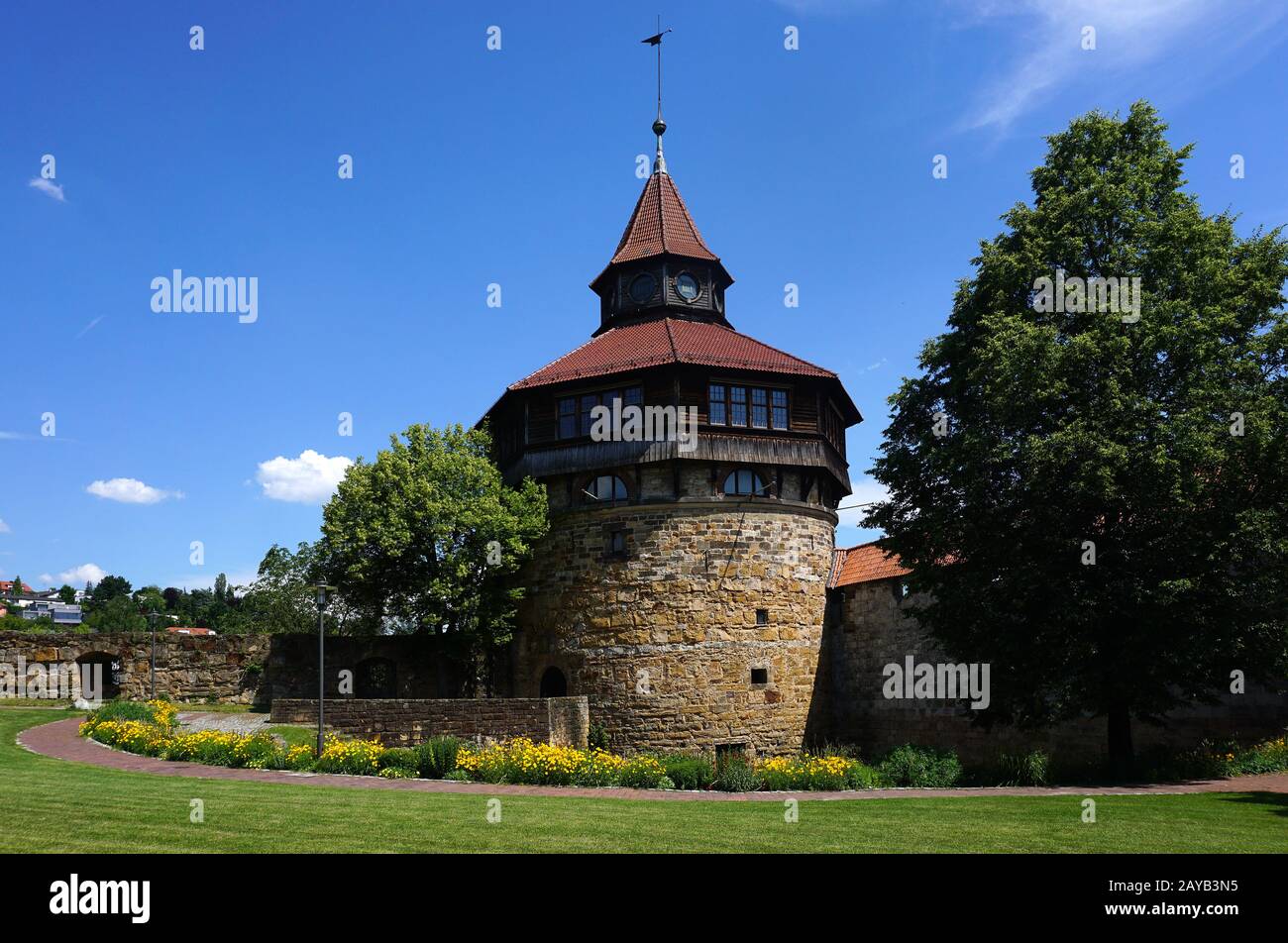 castle in Esslingen at the river Neckar Stock Photo - Alamy