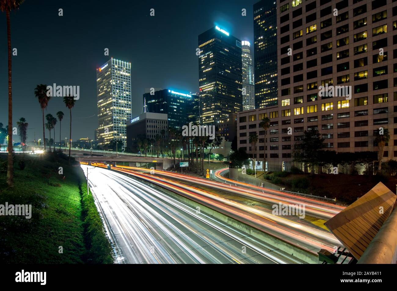 Skyline freeway sunset los hi-res stock photography and images - Alamy