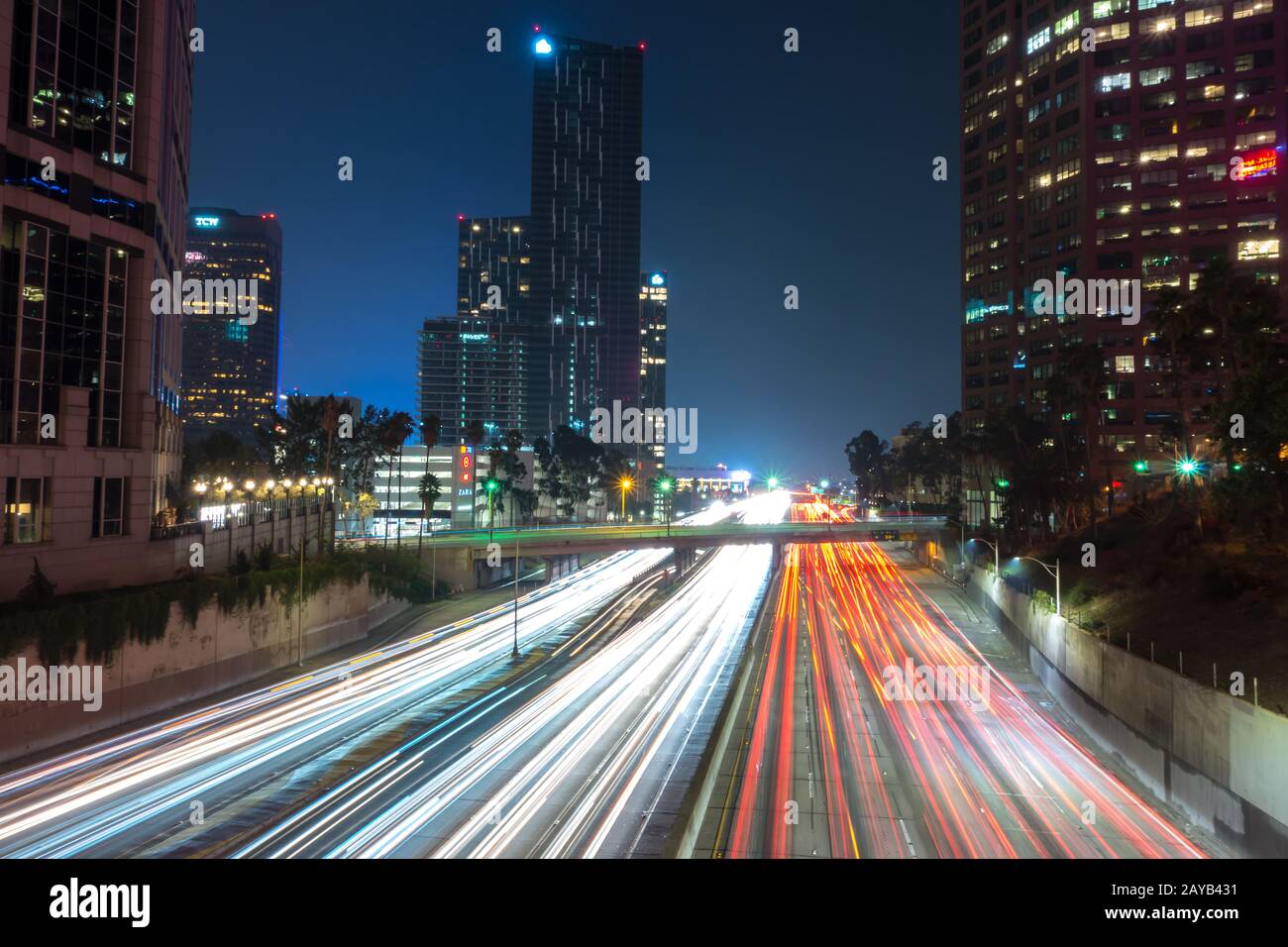 Skyline freeway sunset los hi-res stock photography and images - Alamy