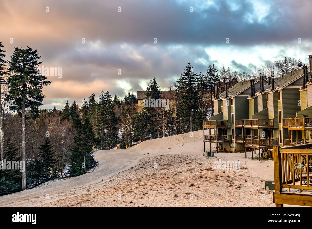 beautiful nature sunrise at snowshoe west virginia ski resort Stock ...