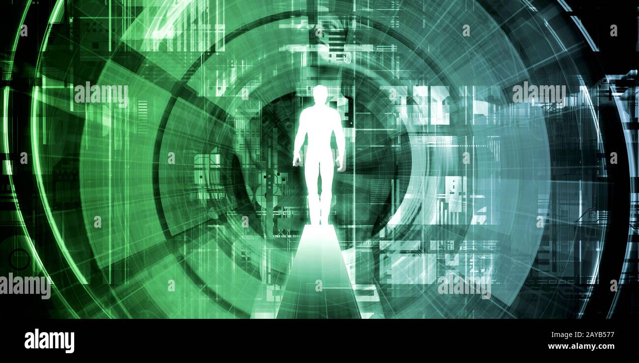 Man Surrounded By Technology Stock Photo - Alamy