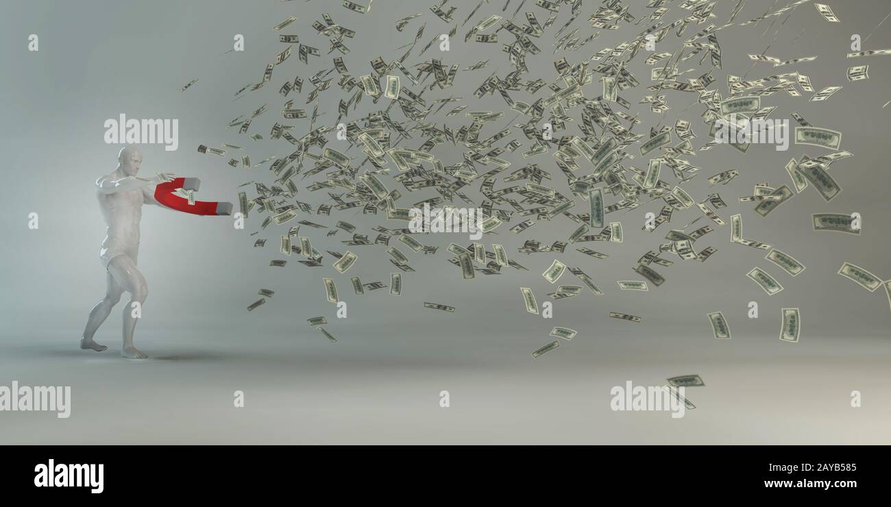 Magnet pulling money hi-res stock photography and images - Alamy