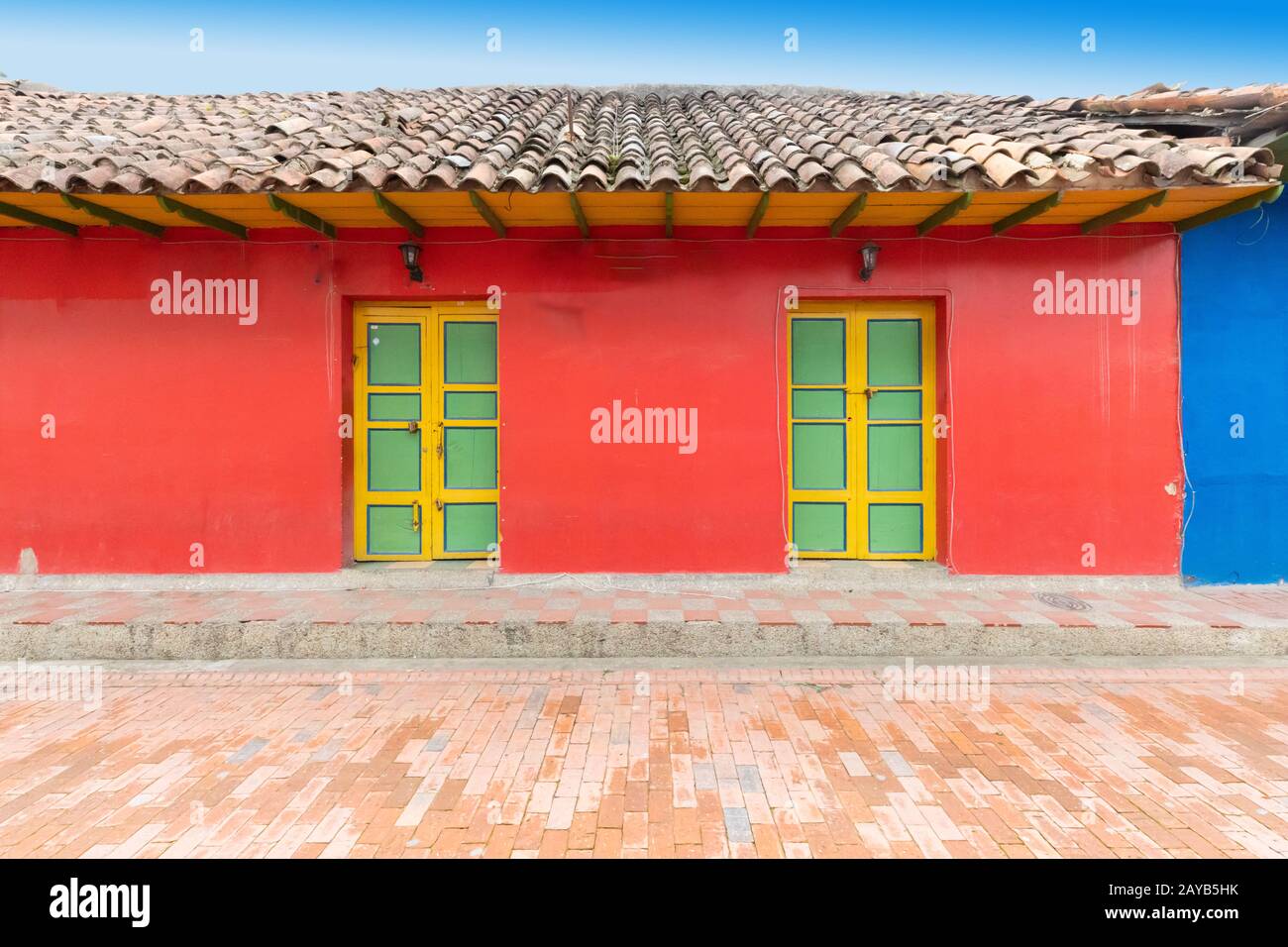 Colombia Nemocon typical colonial house Stock Photo - Alamy