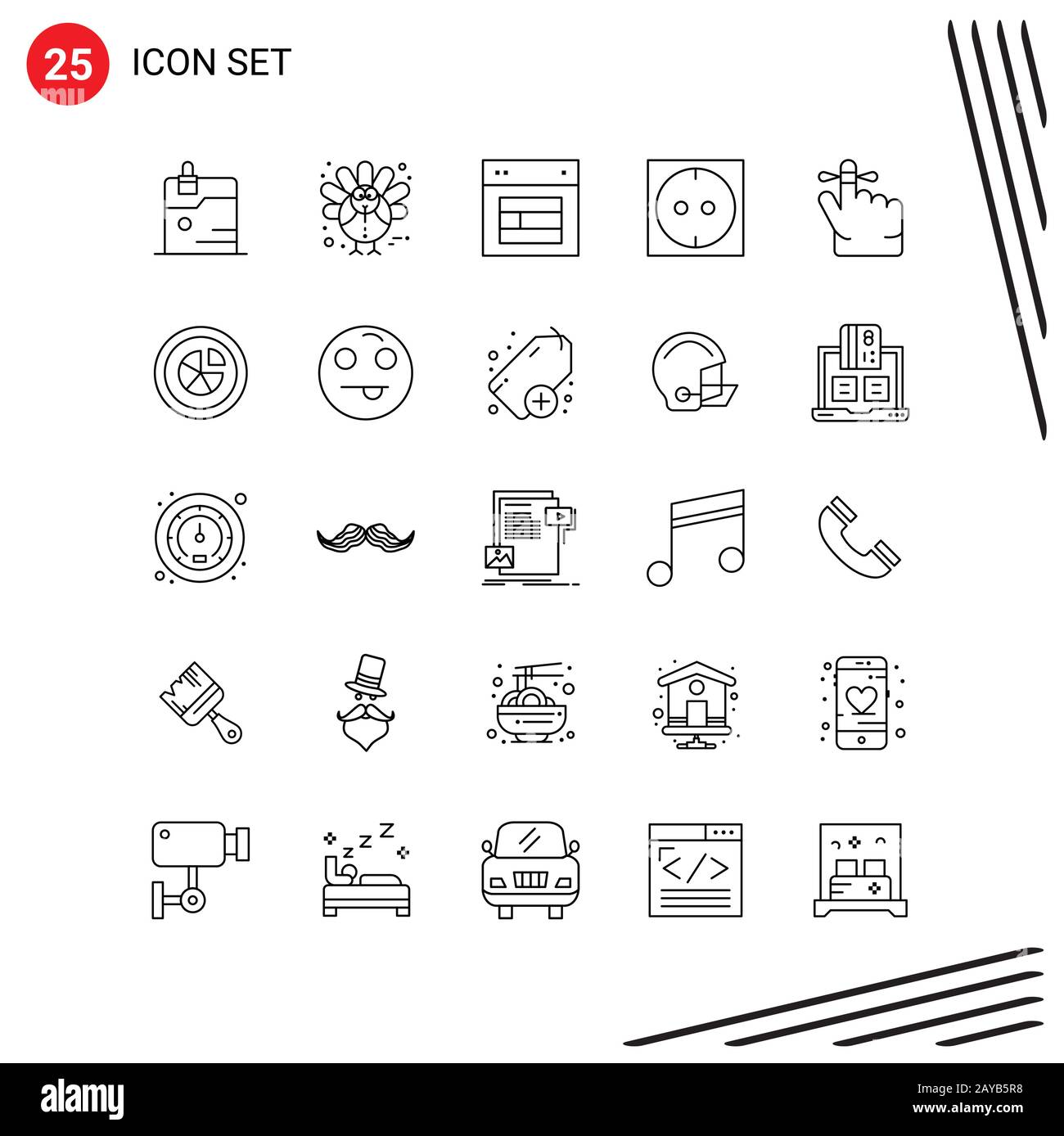 Collection of 25 Vector Icons in Line style. Pixle Perfect Outline ... Collection of 25 Vector Icons in Line style. Pixle Perfect Outline ...