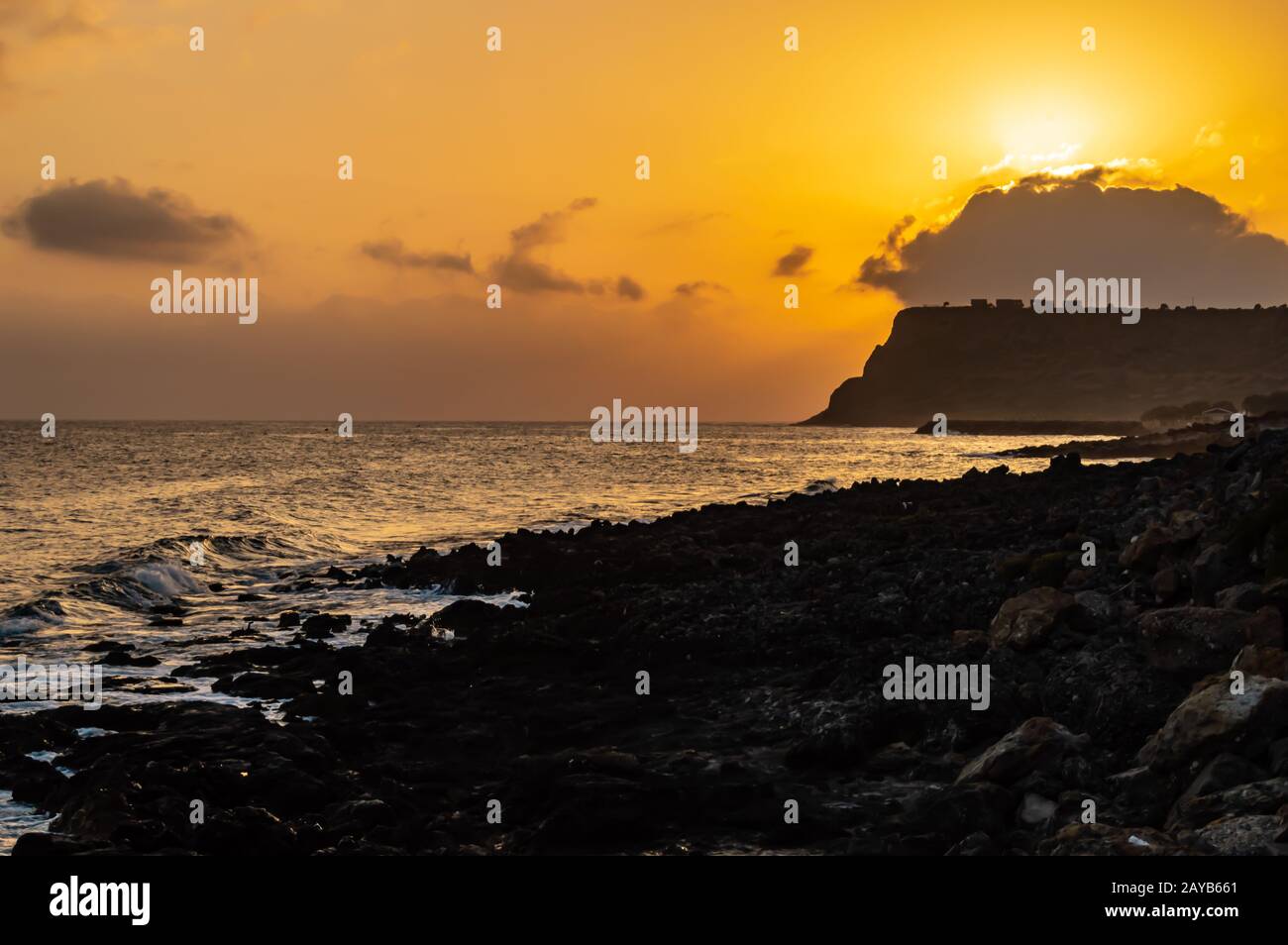 Sunrise at Sissi, Crete. Sunrise over the sea at Sissi Stock Photo - Alamy