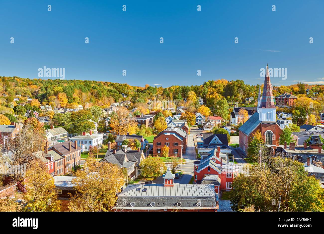 Montpelier town skyline in autumn, Vermont, USA Stock Photo - Alamy