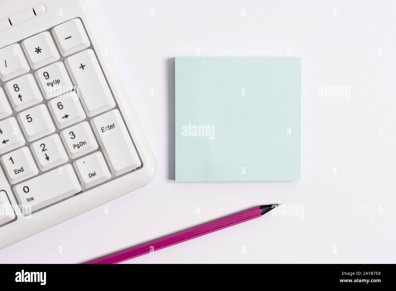 Business concept with notes and pc keyboard. Blank paper space for ...