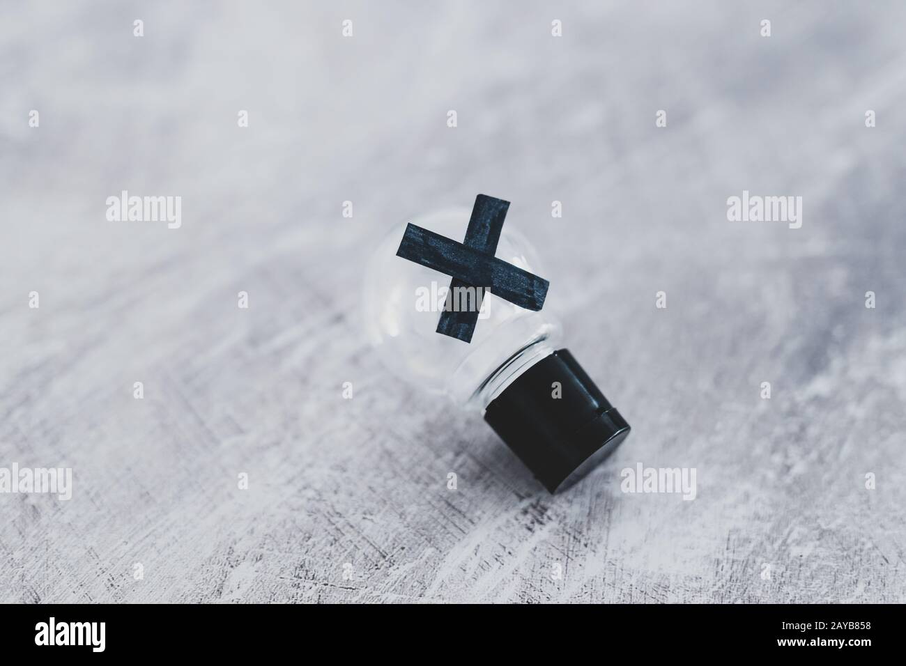 decision making conceptual still-life, bad idea rejected and crossed ...