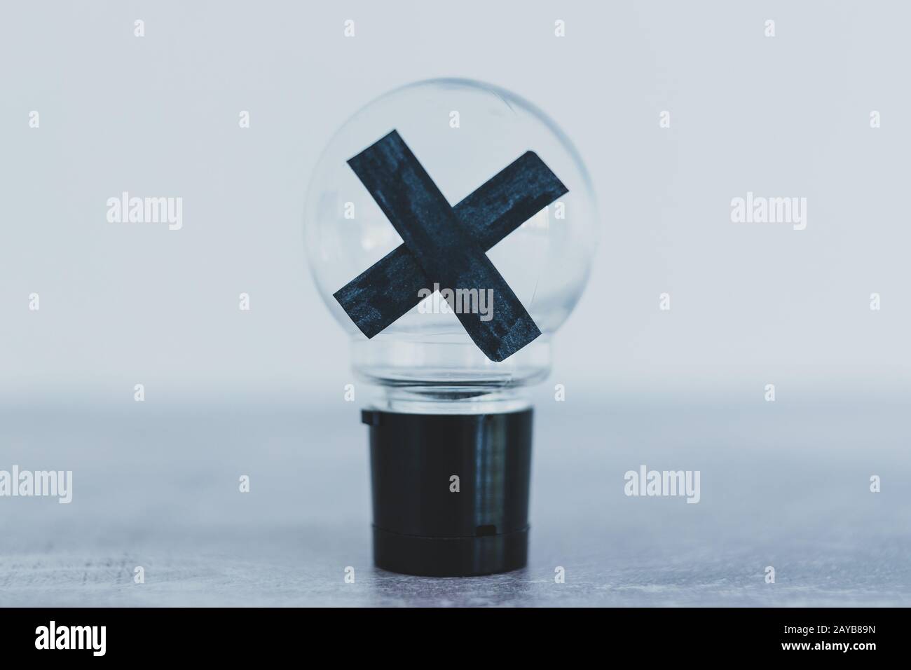 decision making conceptual still-life, bad idea rejected and crossed ...