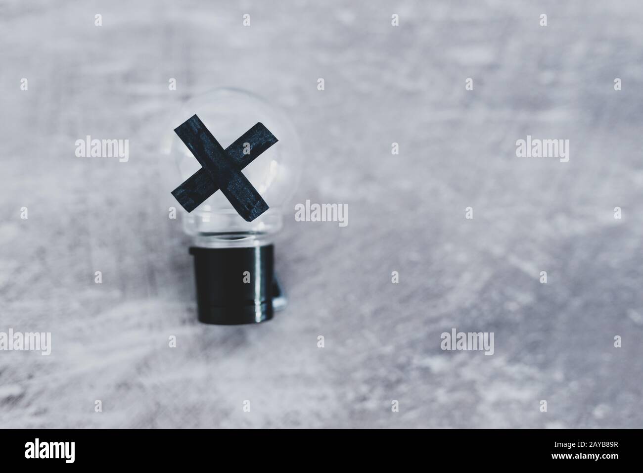 decision making conceptual still-life, bad idea rejected and crossed ...