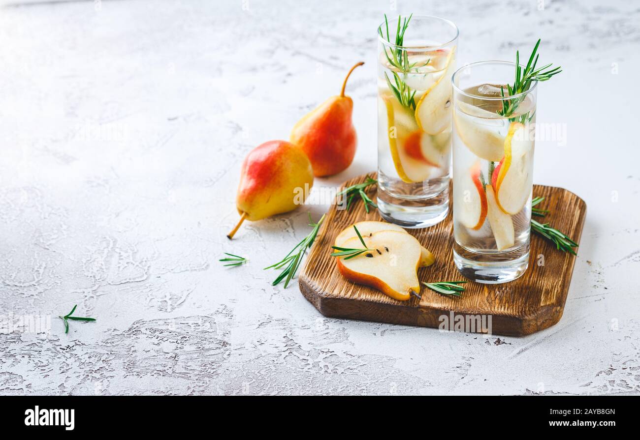 Summer drinks, rosemary pear cocktails Stock Photo - Alamy
