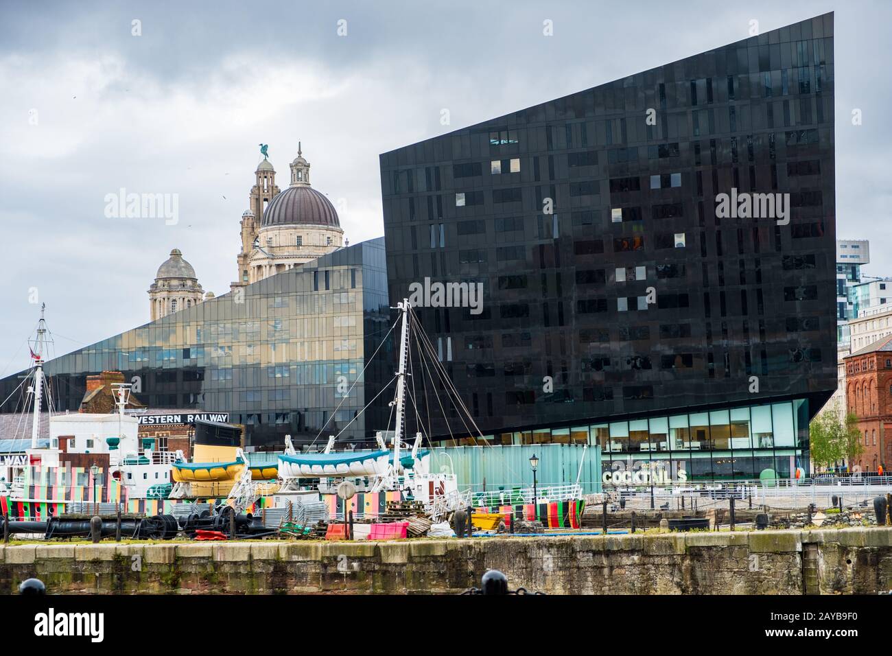 Modern and classic architecture at the Liverpool Docks, Port of ...