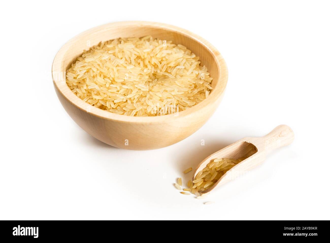 Organic rice on white background Stock Photo - Alamy