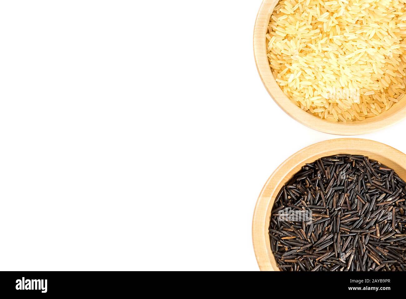 Organic rice on white background Stock Photo - Alamy