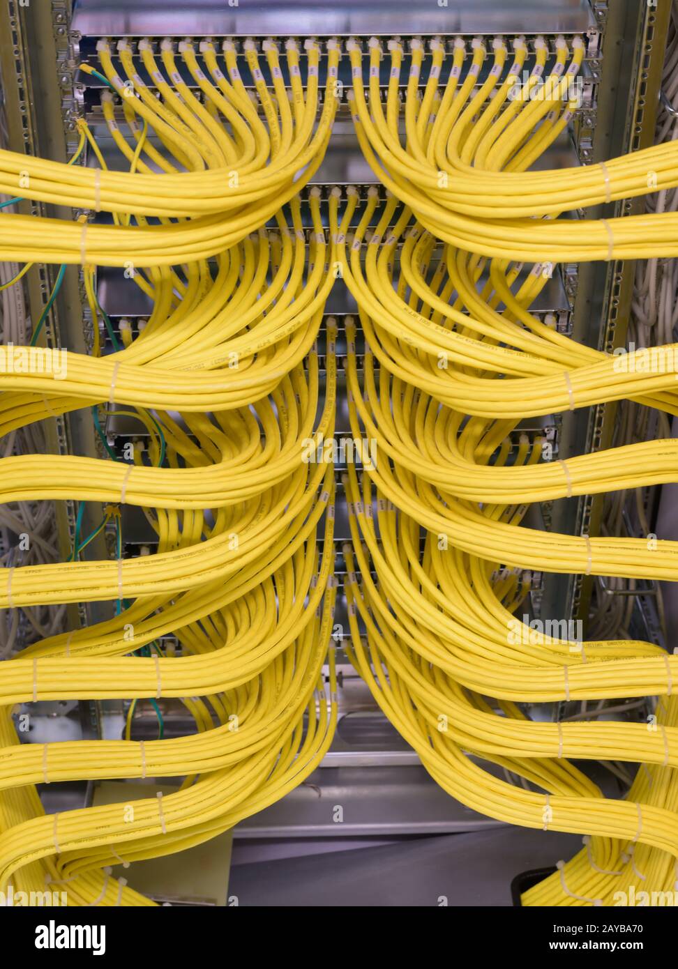 Network switch connections for network cable RJ45 Stock Photo - Alamy