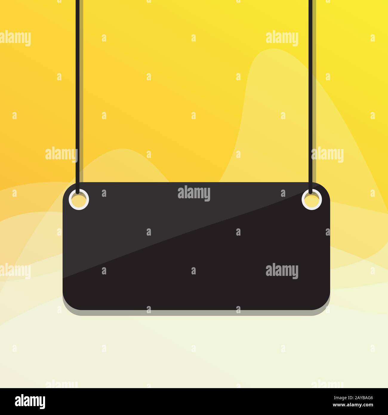 Hanging empty rectangle shaped sign on colorful background. Board ...