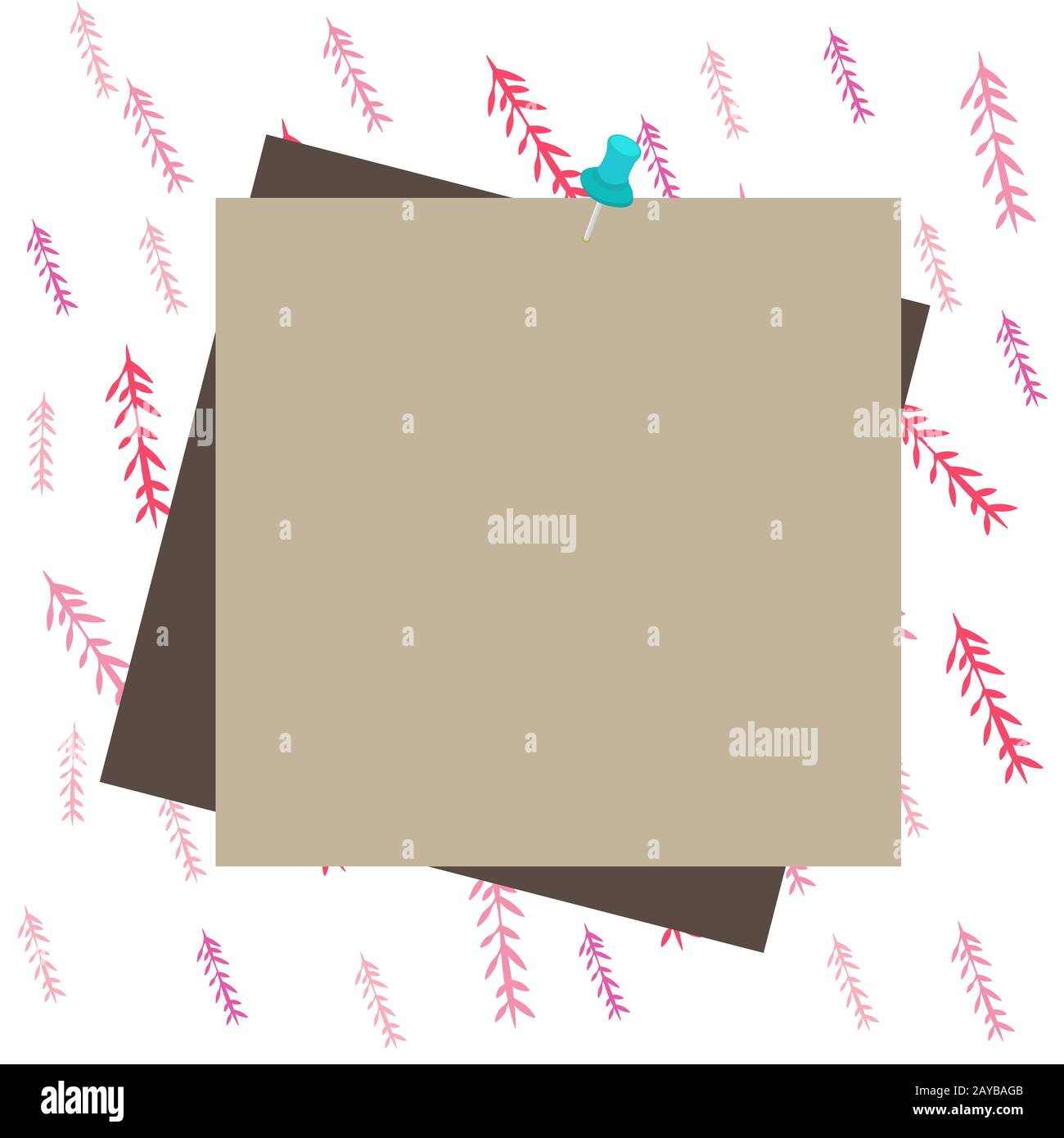 Colored reminders stuck on colorful background by a thumbtack. Empty ...