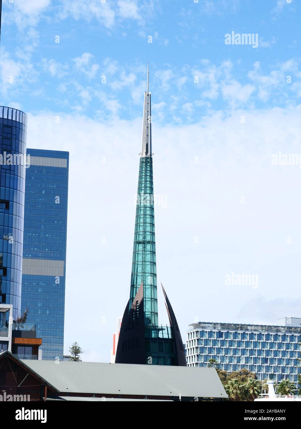 The Bell Tower seen in Perth Elizabeth Quay, Western Australia in ...