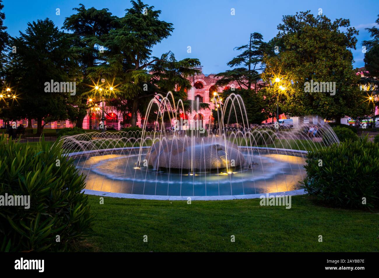 Verona city at night Stock Photo - Alamy