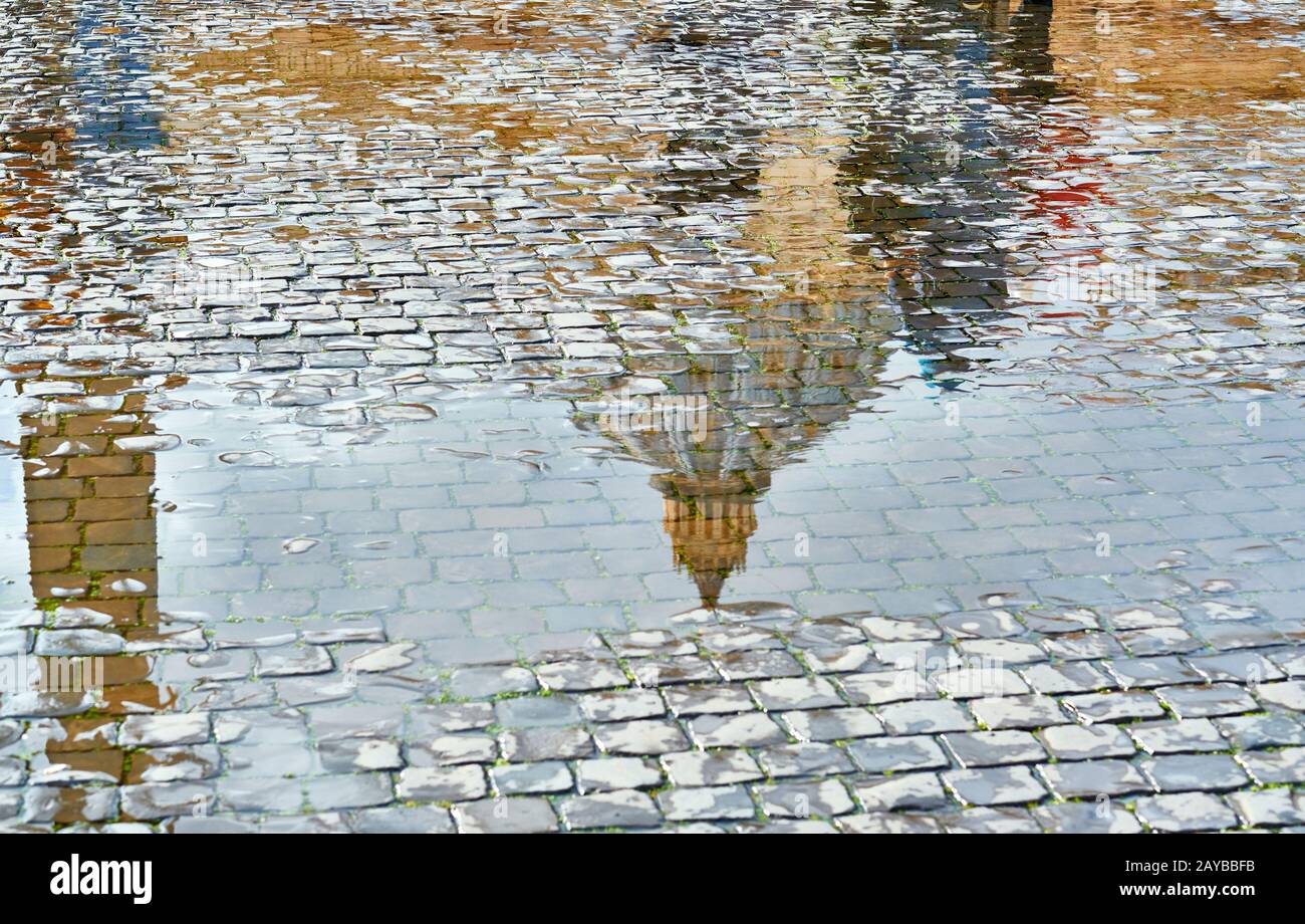 Cobblestone brick paved street in Rome Stock Photo - Alamy